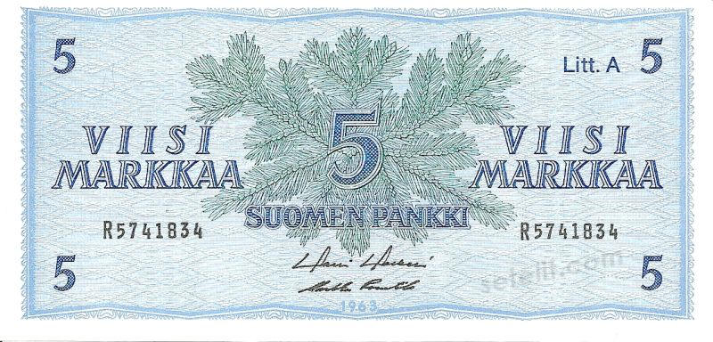 5 markkaa 1963 | Setelit.com